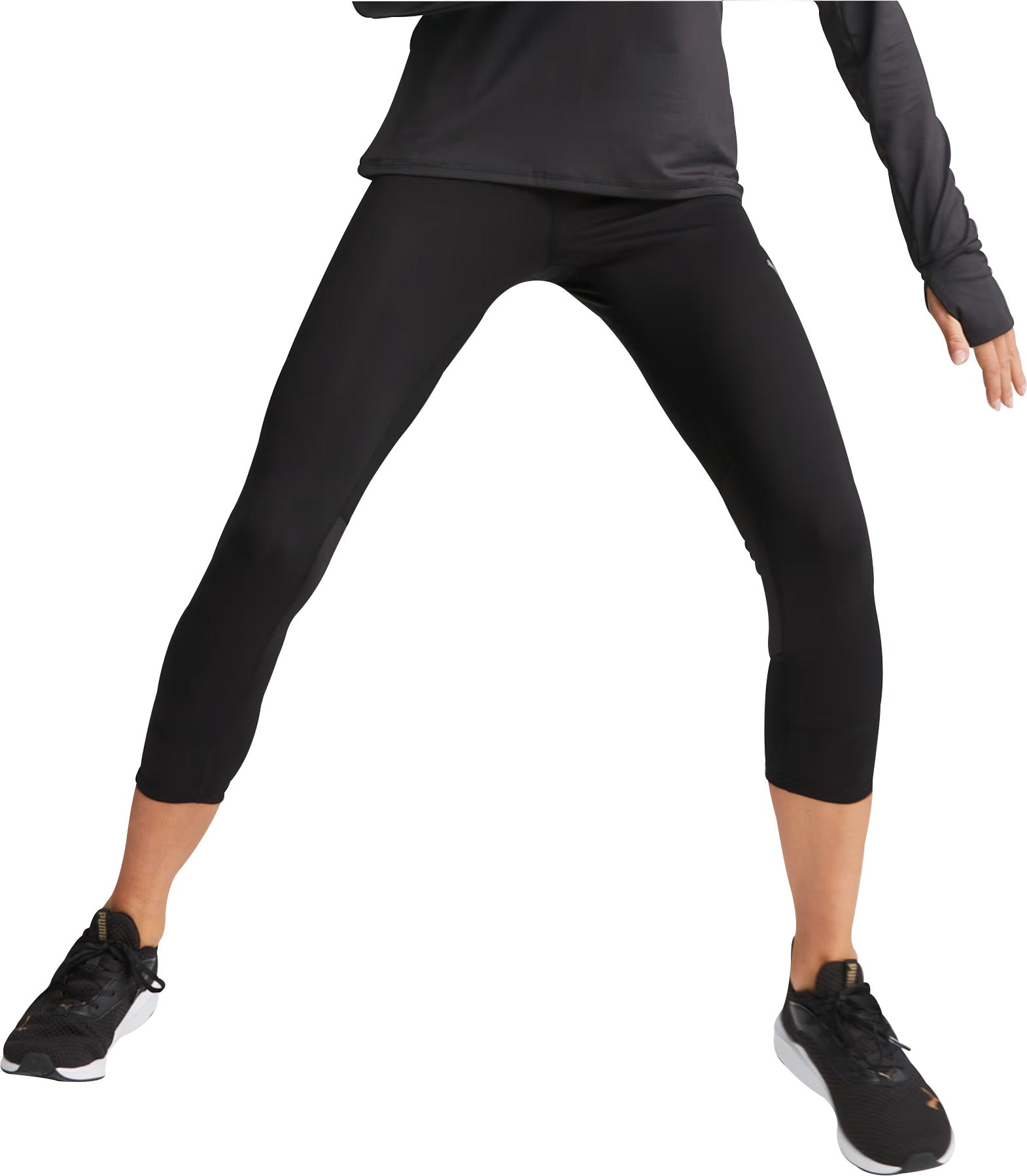 Puma Favourite 3 4 Capri Womens Running Tights Black