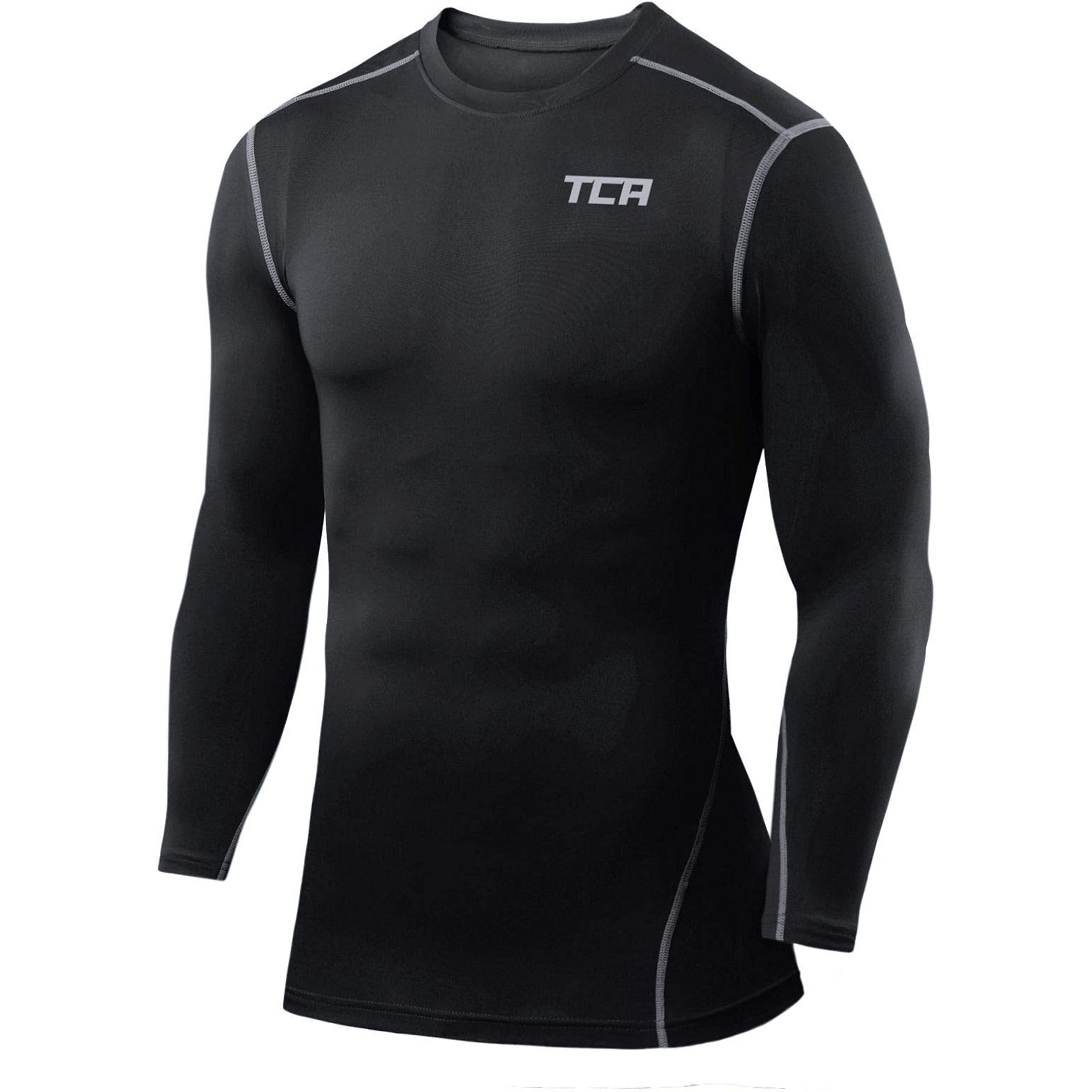 Tca Pro Performance Mens Long Sleeve Compression Top Black Start