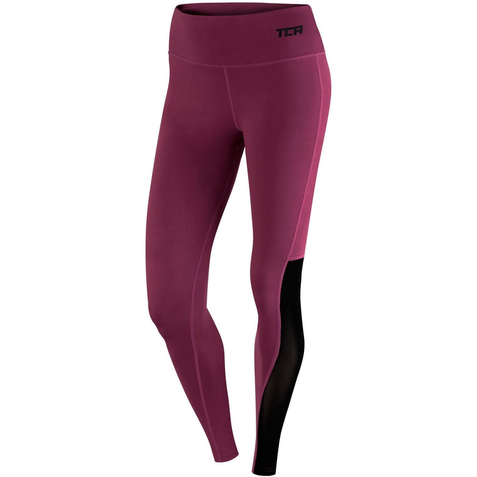 Tca Pro Performance Meshluxe Womens Long Running Tights Pink Start