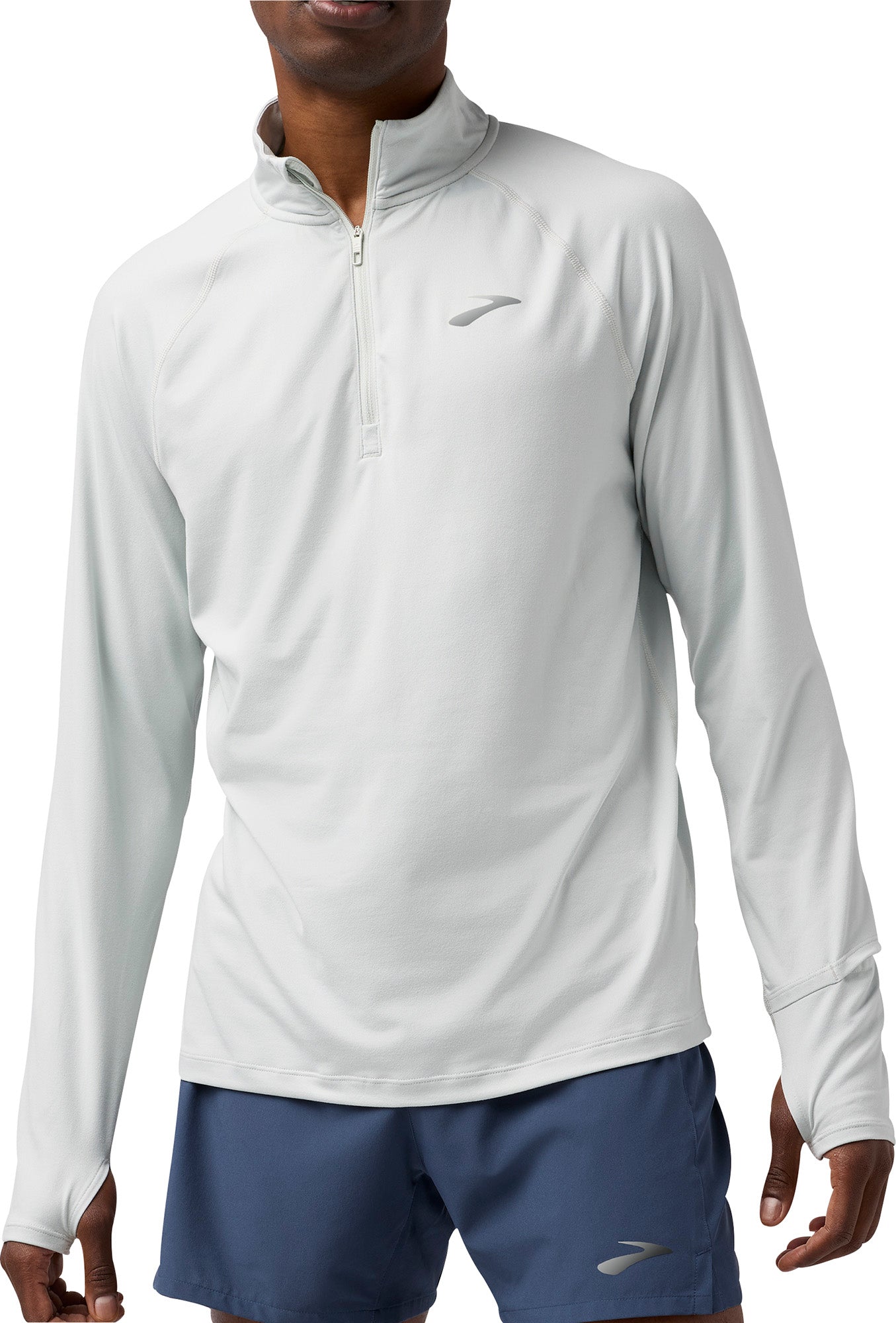 Brooks Dash 3.0 Half Zip Long Sleeve Mens Running Top - Grey – Start ...