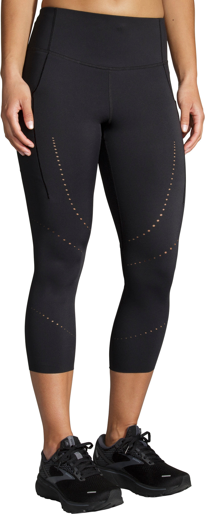 Brooks Method 3/4 Capri Womens Running Tights - Black – Start Fitness