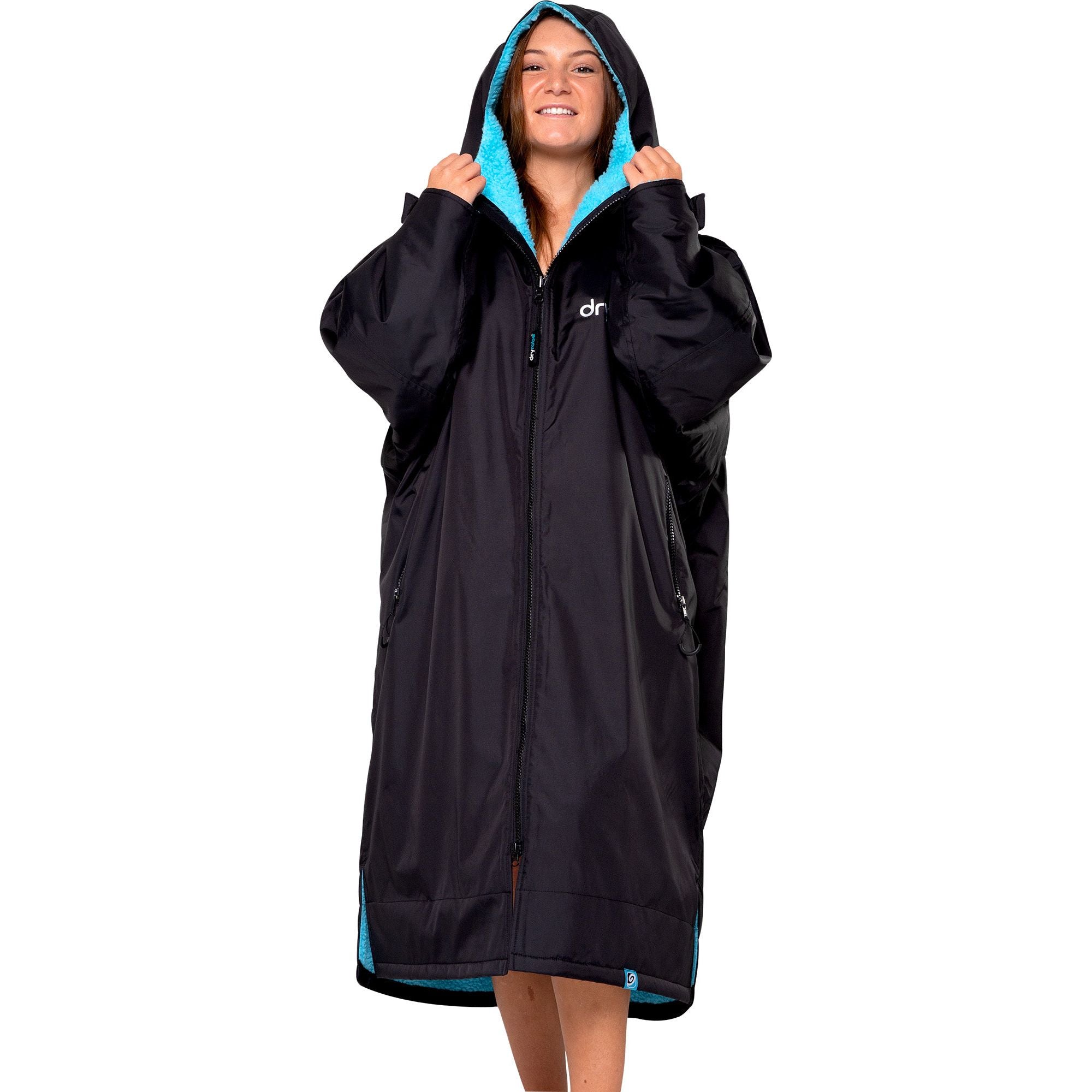 Dryrobe Advance Long Sleeve Changing Robe - Black/blue – Start Fitness