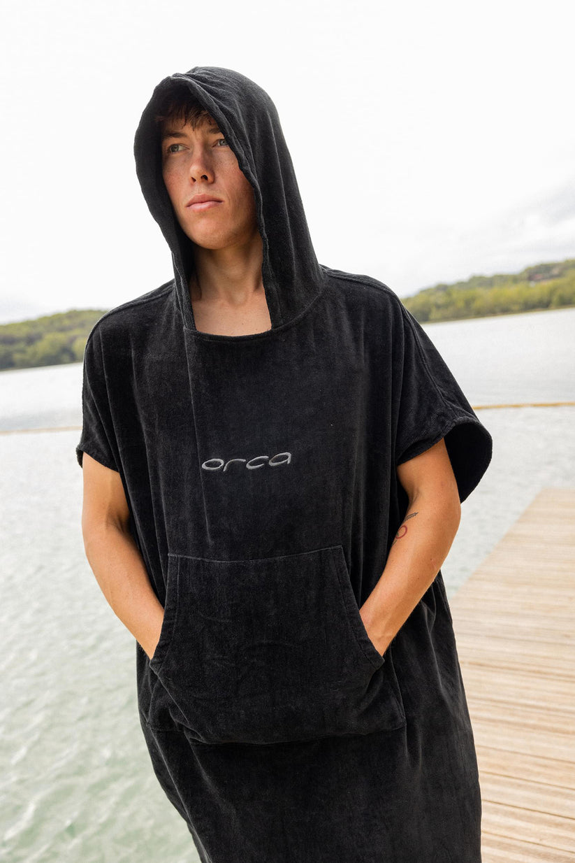Orca Cotton Poncho Changing Robe - Black – Start Fitness