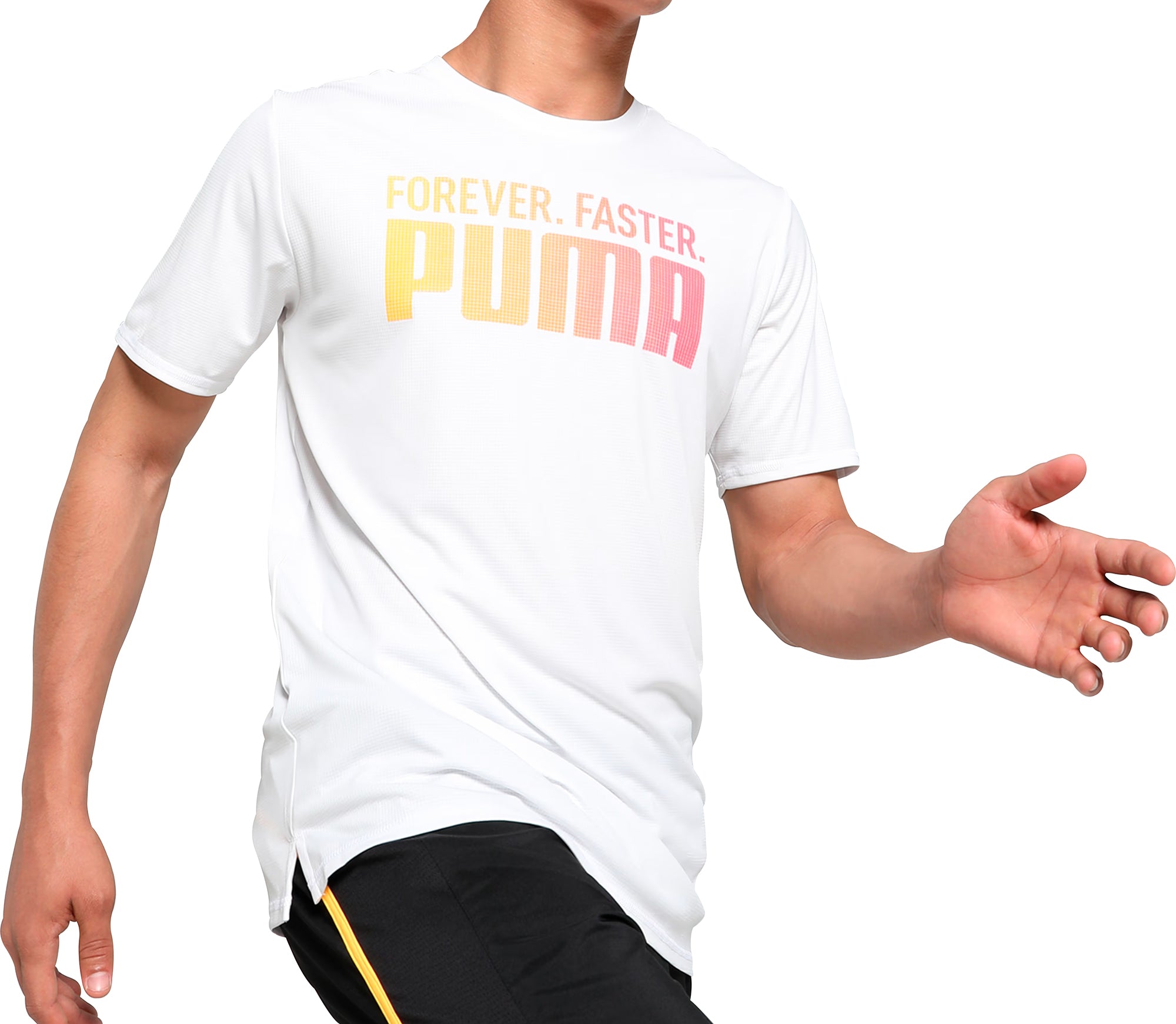 Puma Favourite Forever Faster Short Sleeve Mens Running Top - White ...