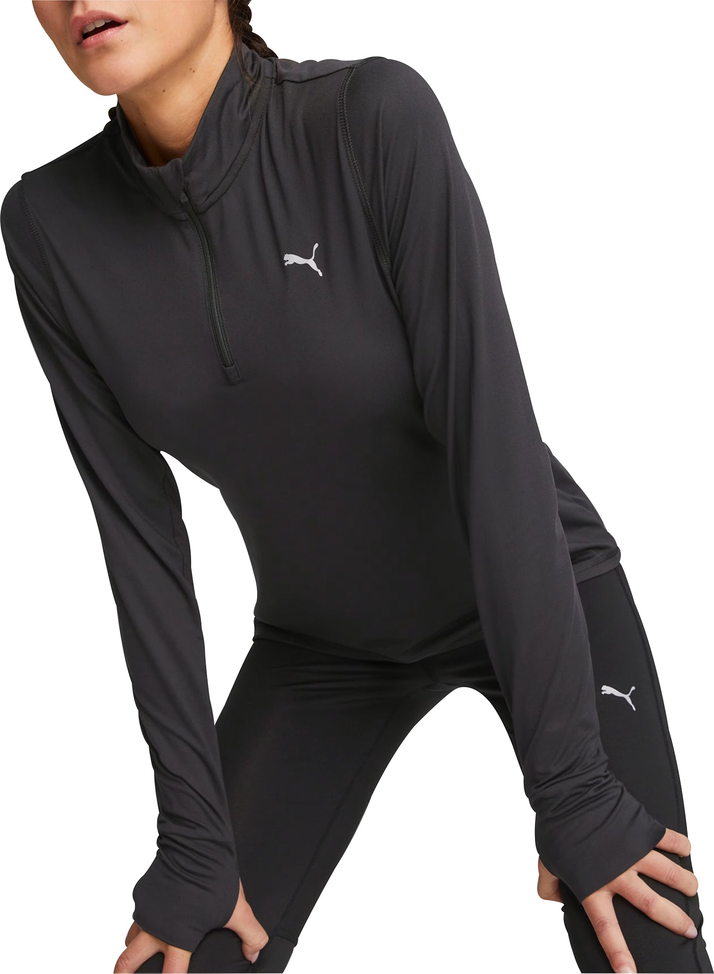 Puma Favourite Half Zip Long Sleeve Womens Running Top - Black – Start ...