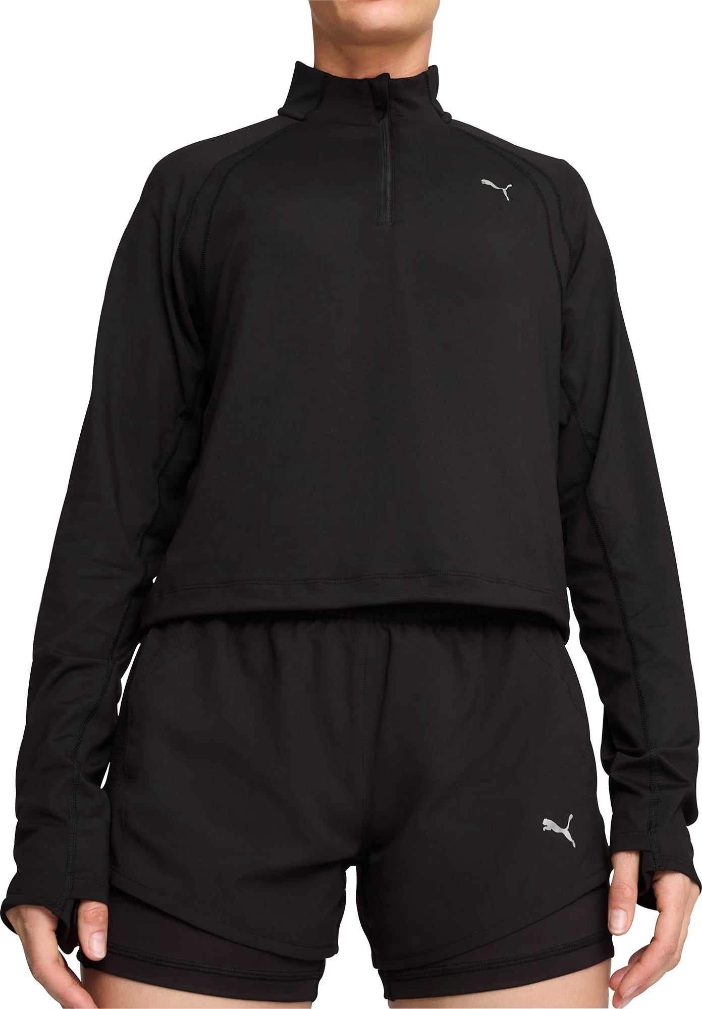 Puma Run Cloudspun Half Zip Long Sleeve Womens Running Top - Black ...