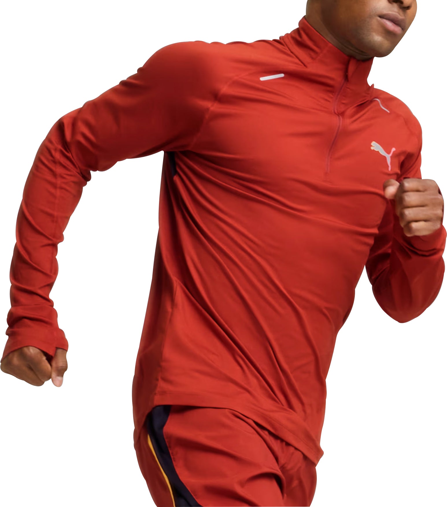 Puma Run Cloudspun Half Zip Long Sleeve Mens Running Top - Red – Start ...