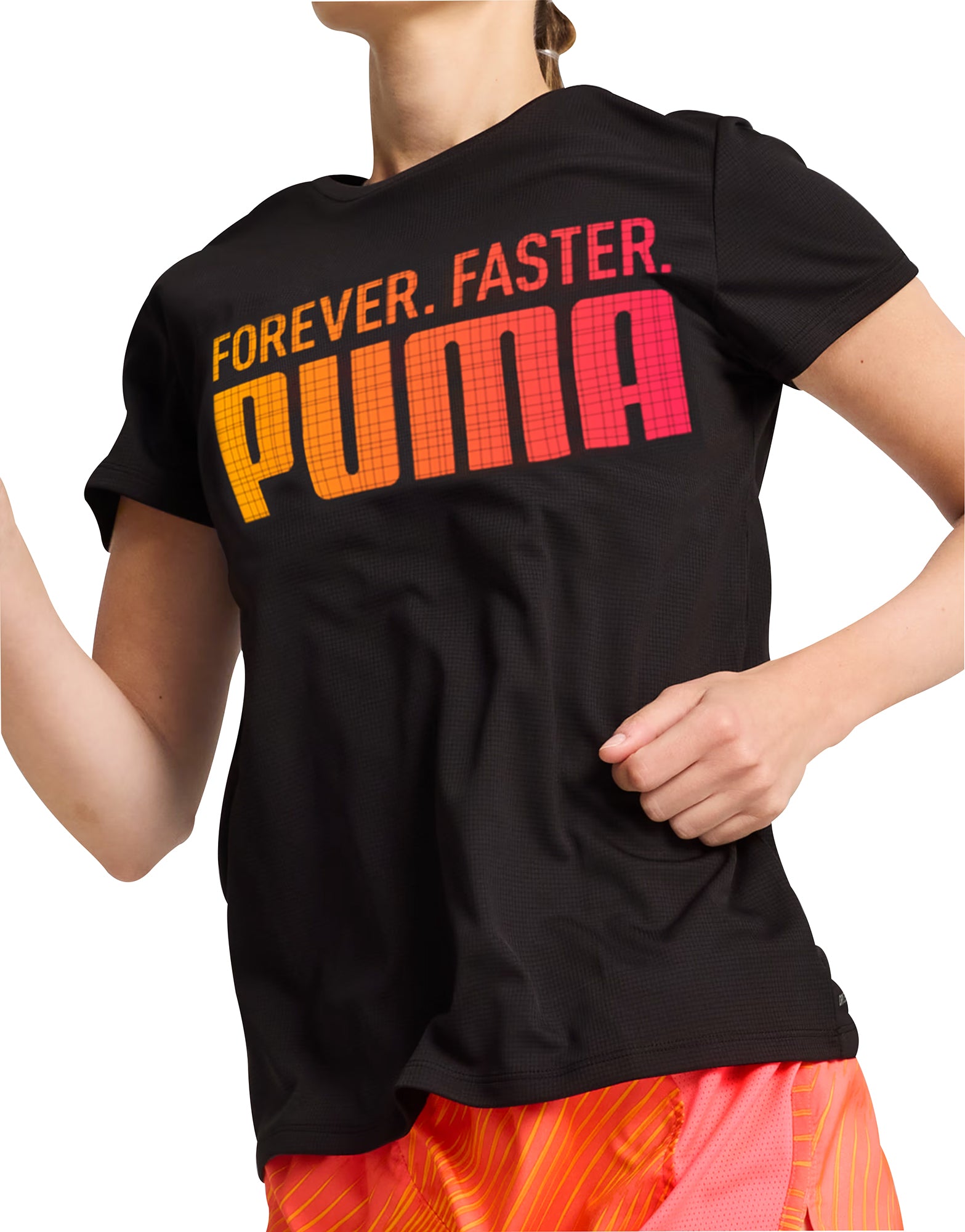 Puma Run Favourite Graphic Short Sleeve Womens Running Top - Black ...