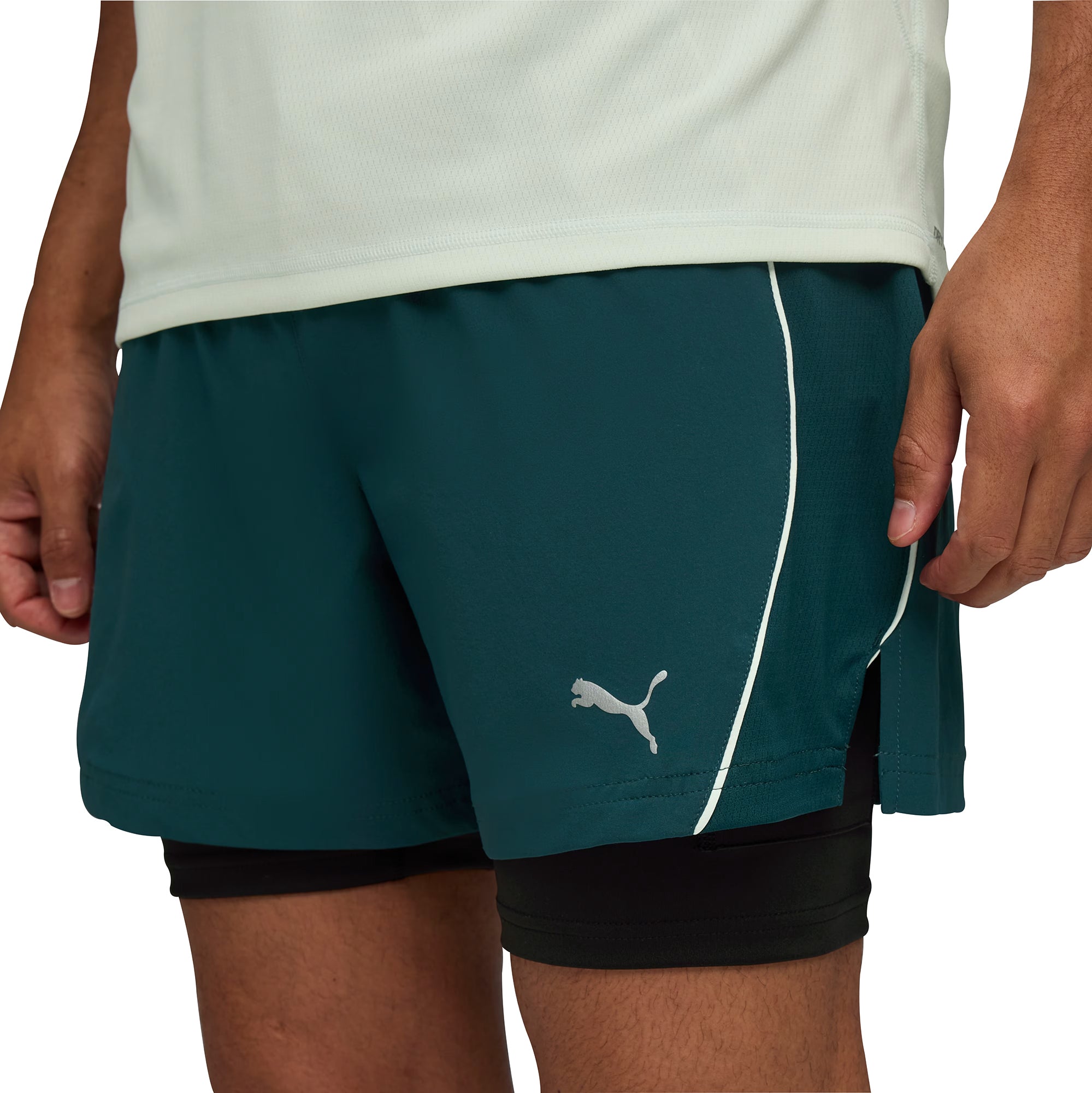 Puma Velocity 2 In 1 Mens Running Shorts - Green – Start Fitness