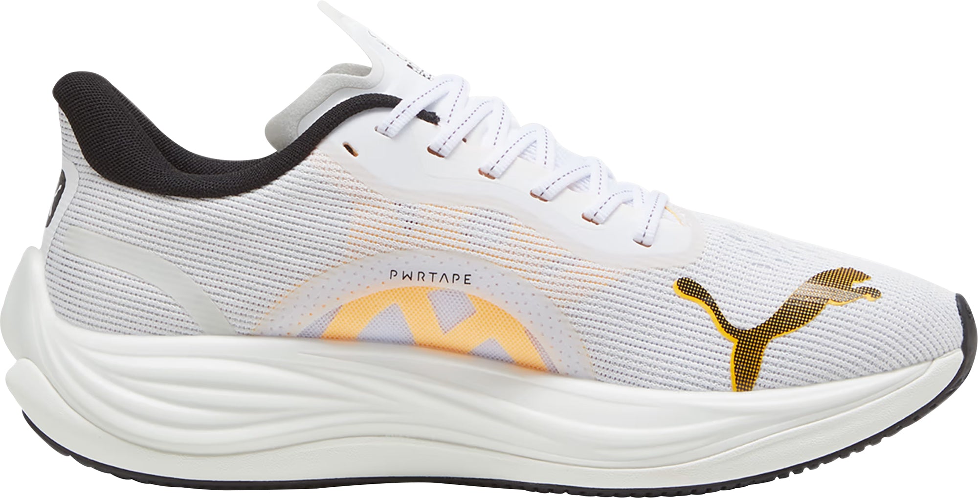 White puma running shoes store