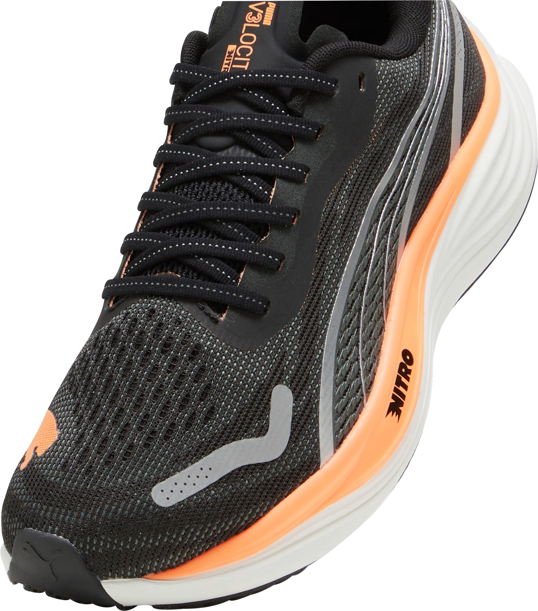 Puma Velocity Nitro 3 WIDE FIT Mens Running Shoes Black