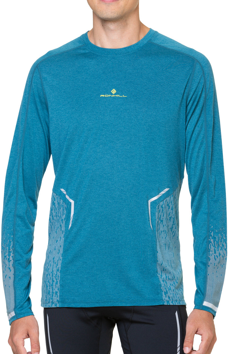 Ronhill Tech Reflect Long Sleeve Mens Running Top - Blue – Start Fitness