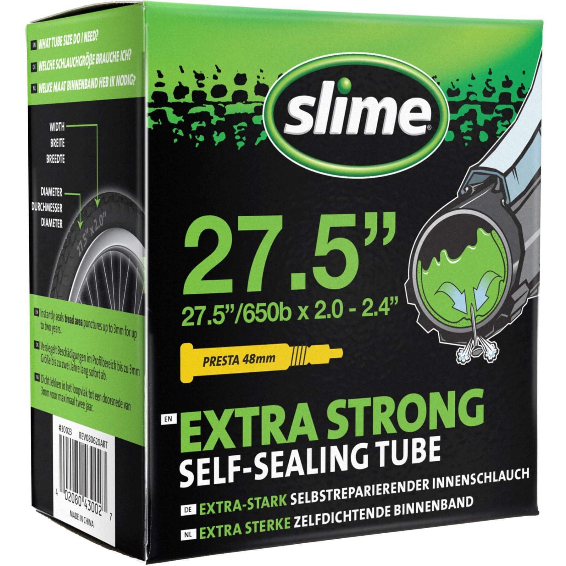 Slime Smart Self Sealing Inner Tube 27.5 x 2.0-2.4c Presta Valve ...