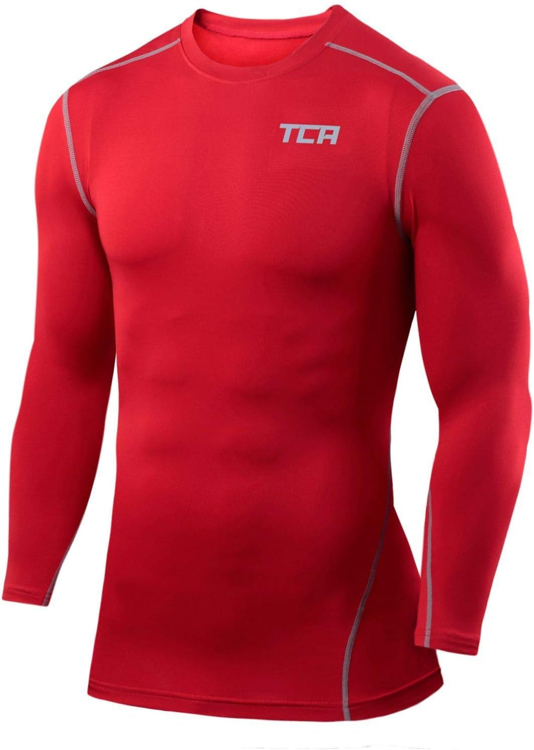TCA Pro Performance Mens Long Sleeve Compression Top - Red – Start Fitness