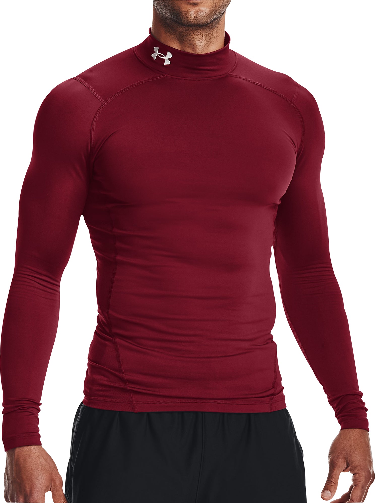 Under Armour ColdGear Compression Mock Long Sleeve Mens Running Top ...