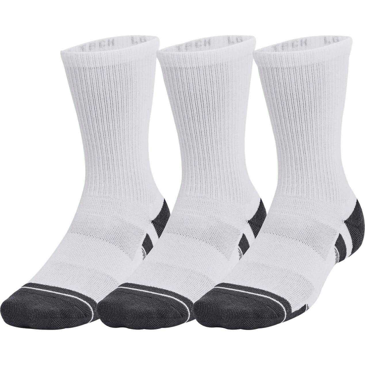 Under Armour Performance Tech (3 Pack) Crew Socks - White – Start Fitness