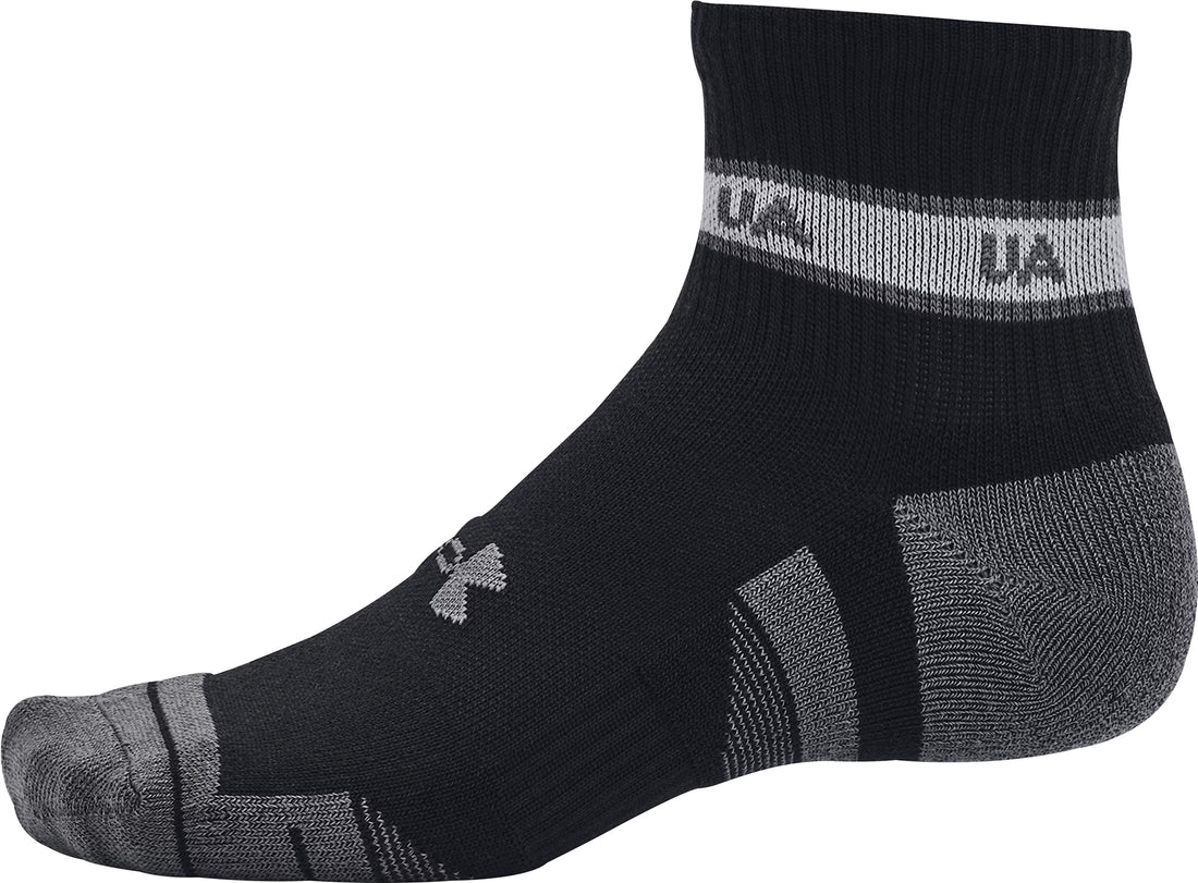 Under Armour Performance Tech (3 Pack) Quarter Socks - Black – Start ...