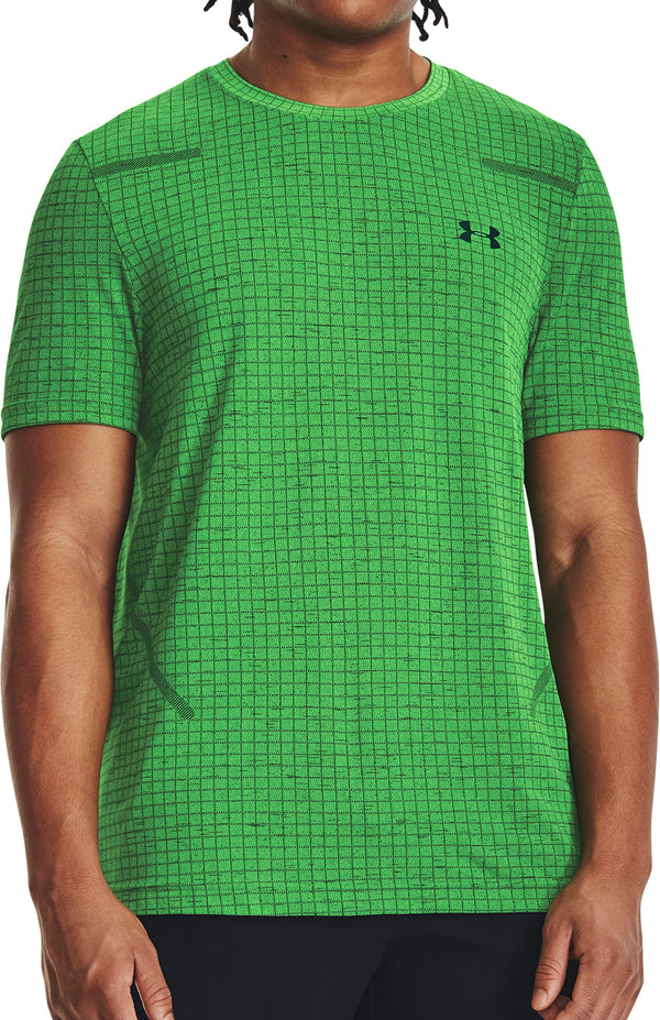 Under Armour Seamless Grid Short Sleeve Mens Training Top - Green ...