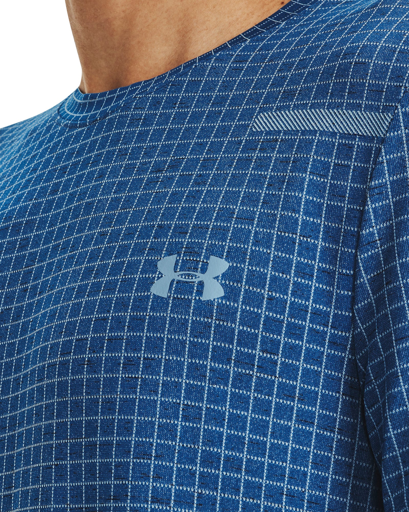Under Armour Seamless Grid Short Sleeve Mens Training Top - Blue ...