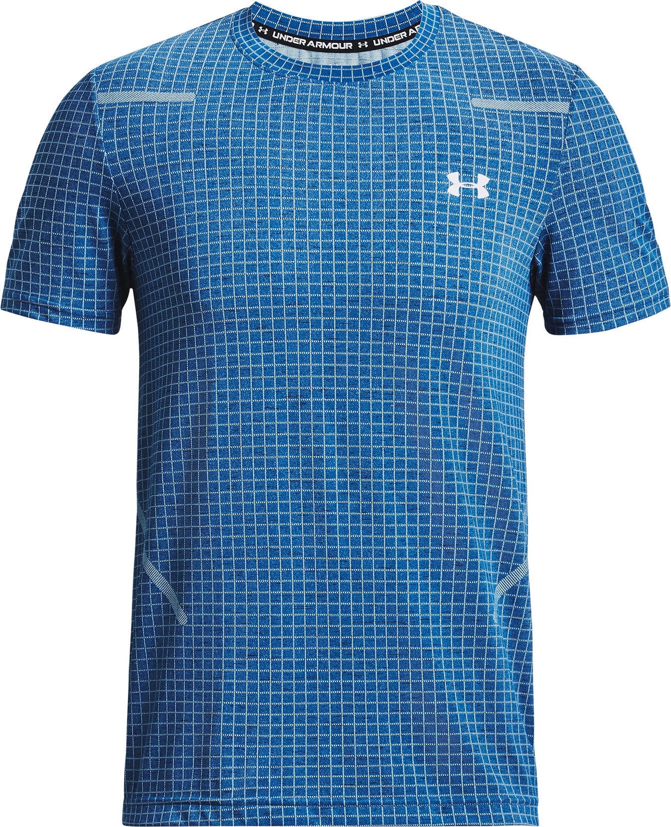 Under Armour Seamless Grid Short Sleeve Mens Training Top - Blue ...