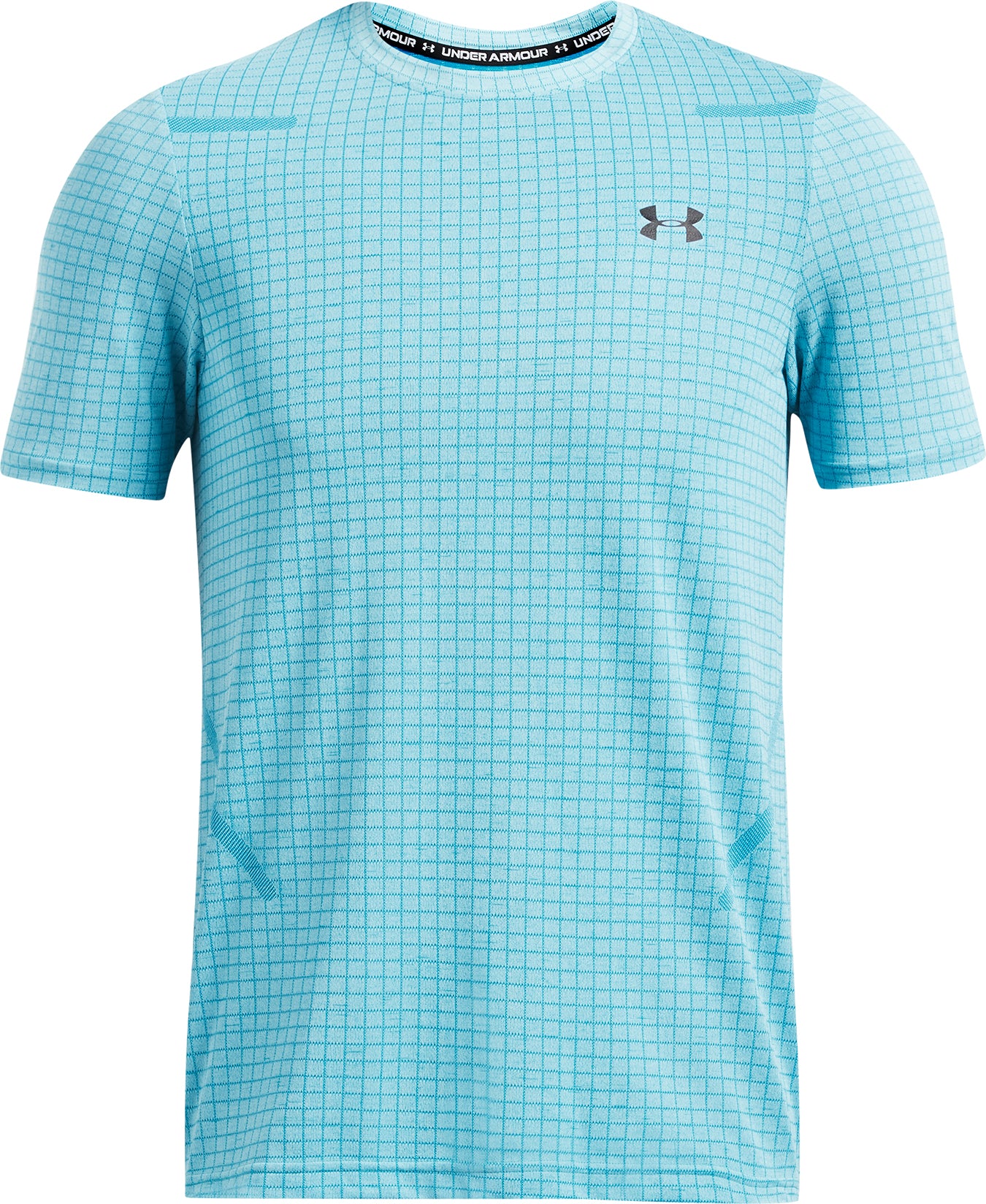 Under Armour Seamless Grid Short Sleeve Mens Training Top - Blue ...