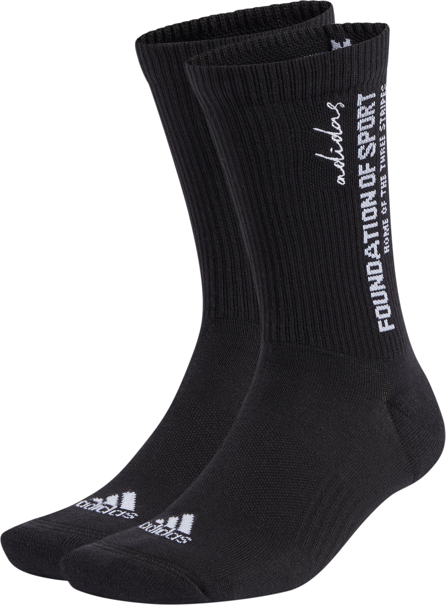 adidas Slogan Graphic (2 Pack) Cushioned Crew Socks - Black – Start Fitness