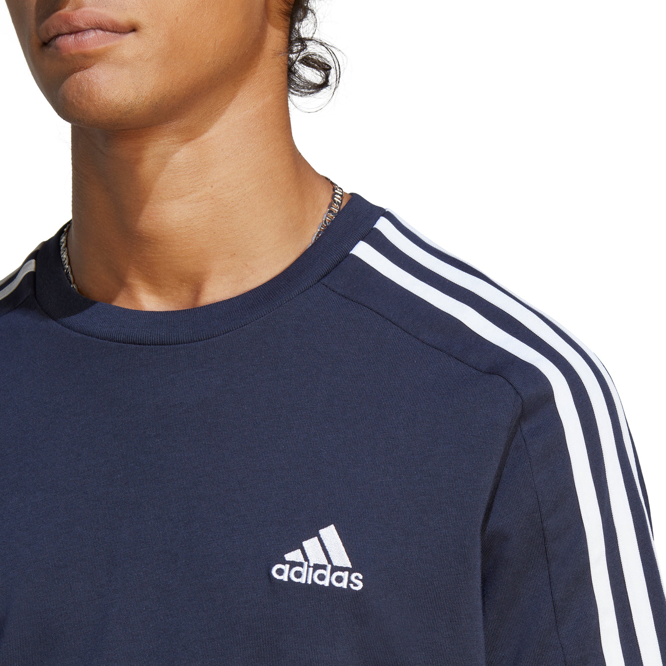 adidas Essentials 3 Stripes Short Sleeve Mens Top - Blue – Start Fitness