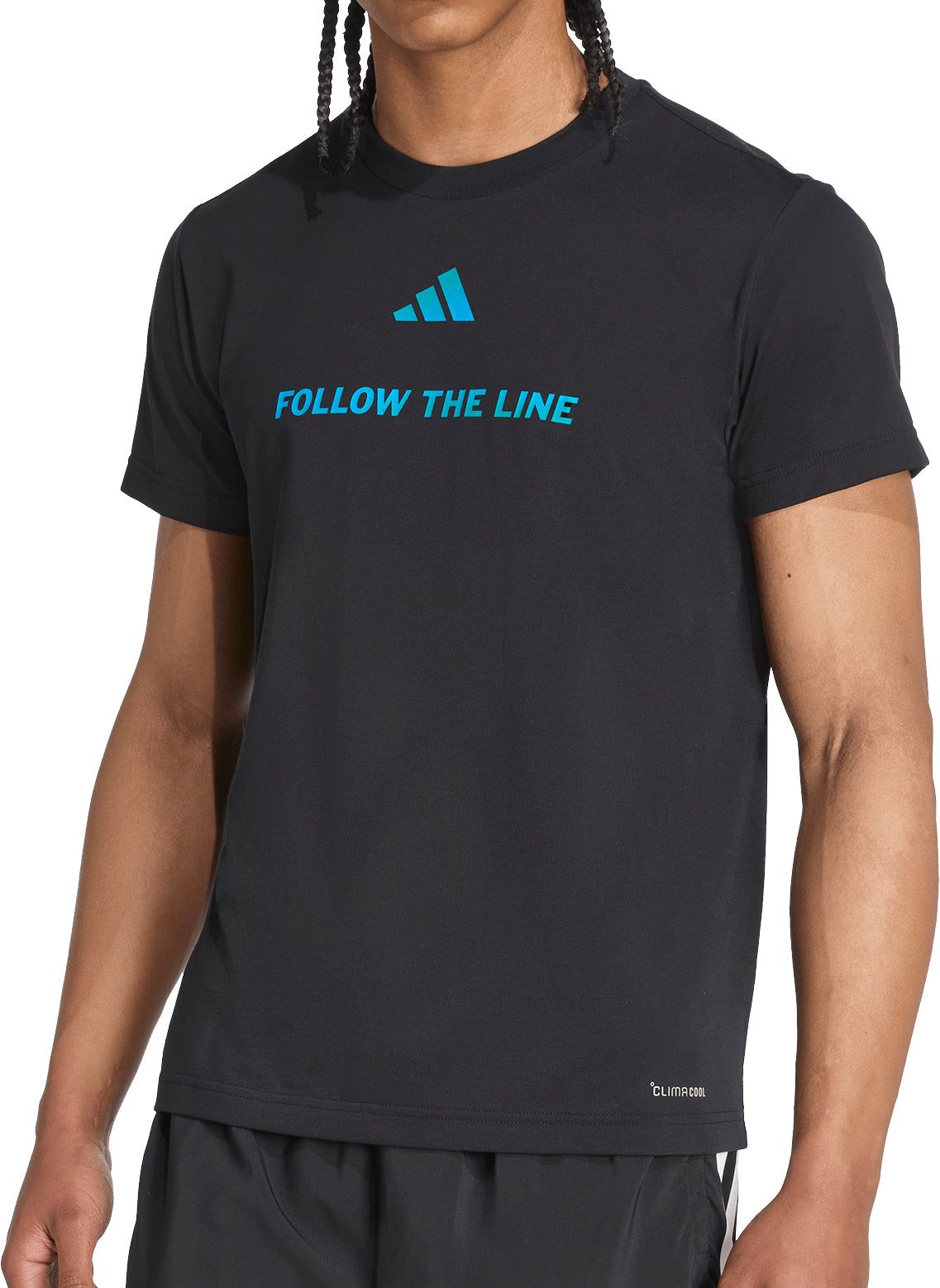 adidas Follow The Line Graphic Short Sleeve Mens Running Top - Black ...