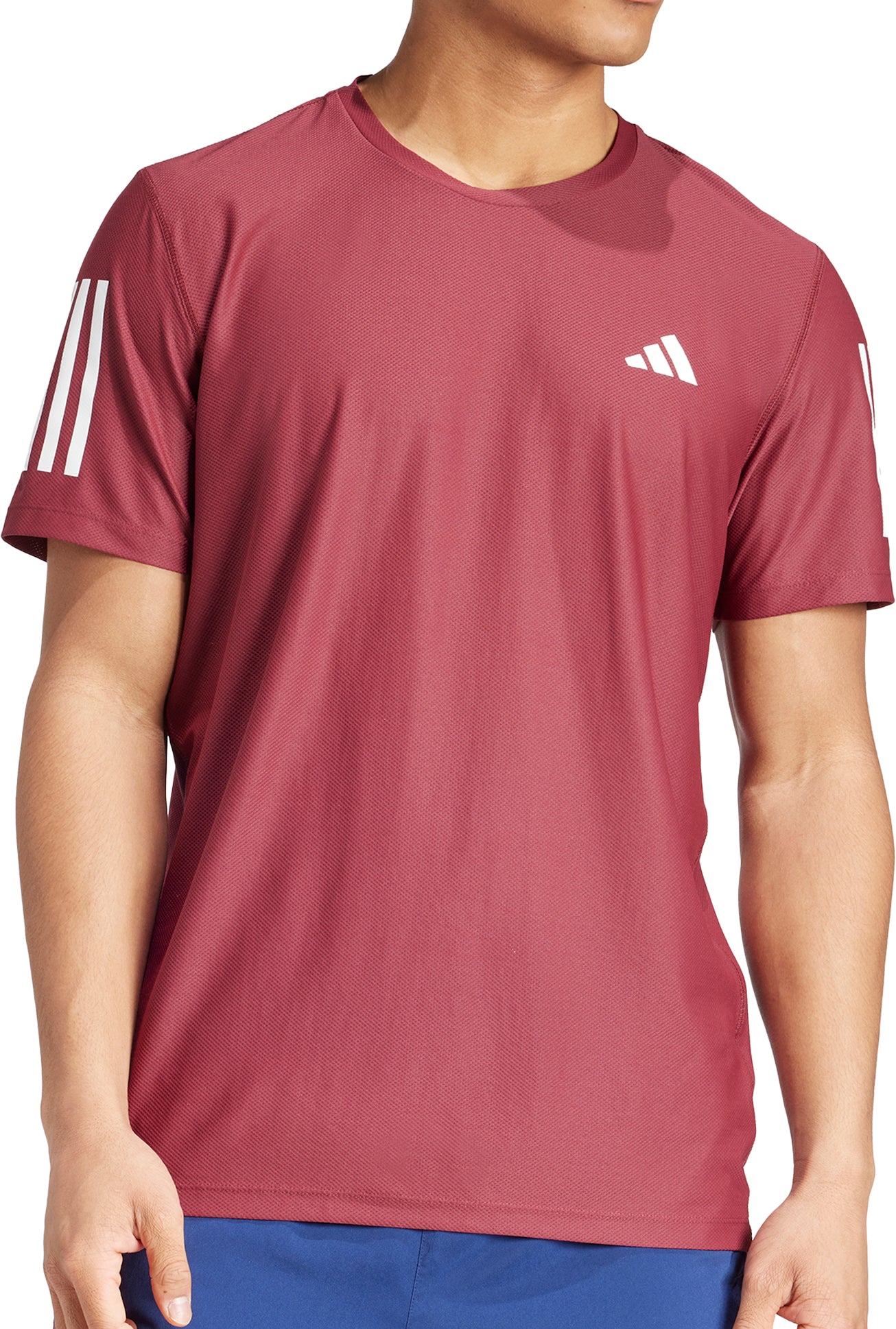 adidas Own The Run Short Sleeve Mens Running Top - Red – Start Fitness