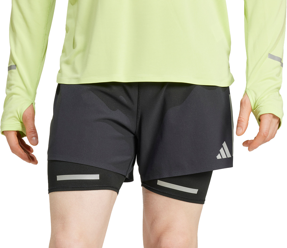 adidas Ultimate Reflective 2 In 1 Mens Running Shorts - Black – Start ...