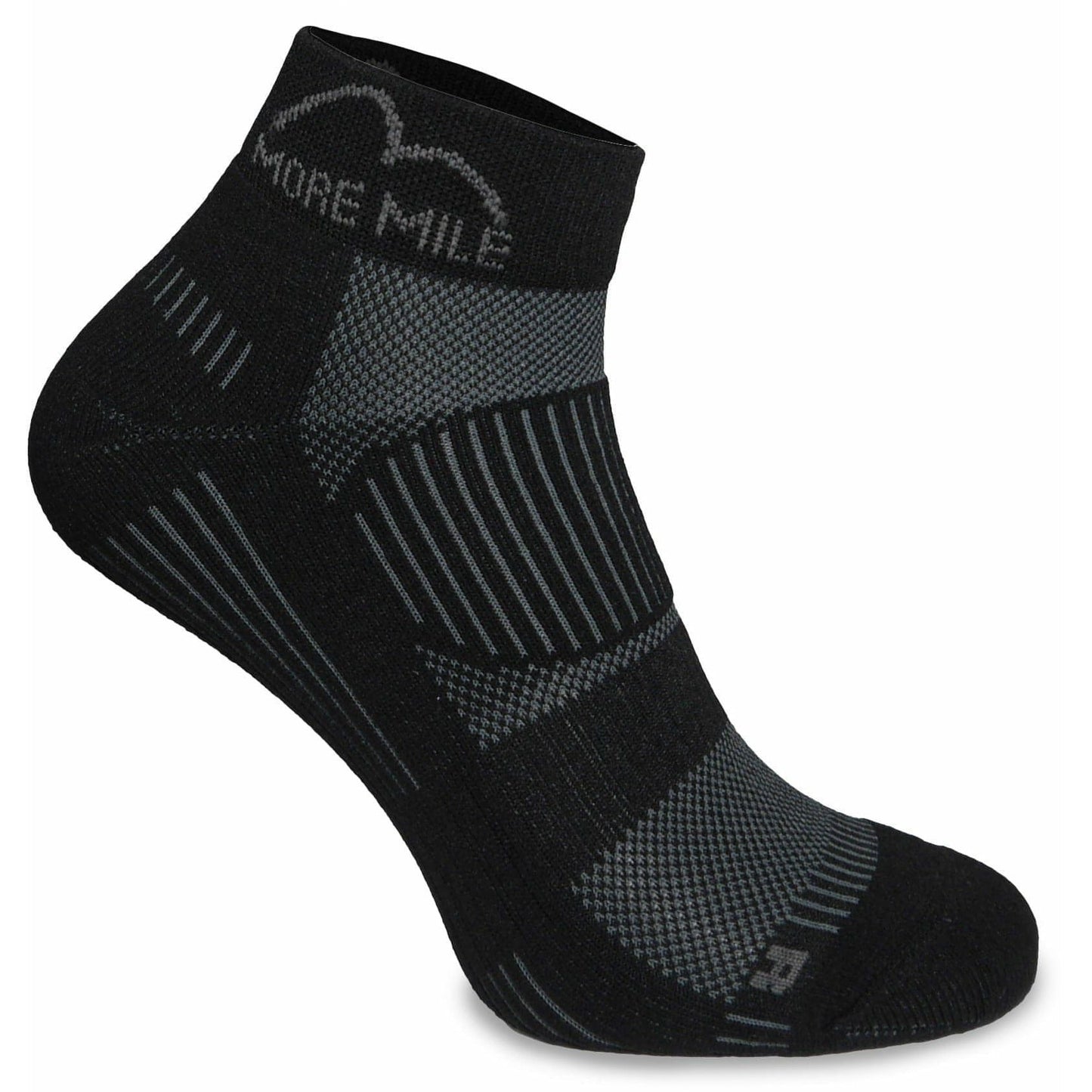 More Mile London 2.0 (3 Pack) Eco Friendly Running Socks - Black ...