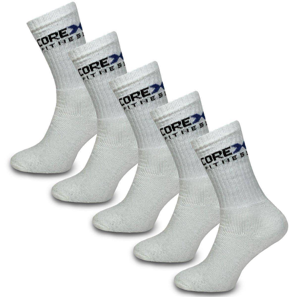 CoreX Fitness Leisure 5 Pack Mid Calf Sport Socks - White – Start Fitness