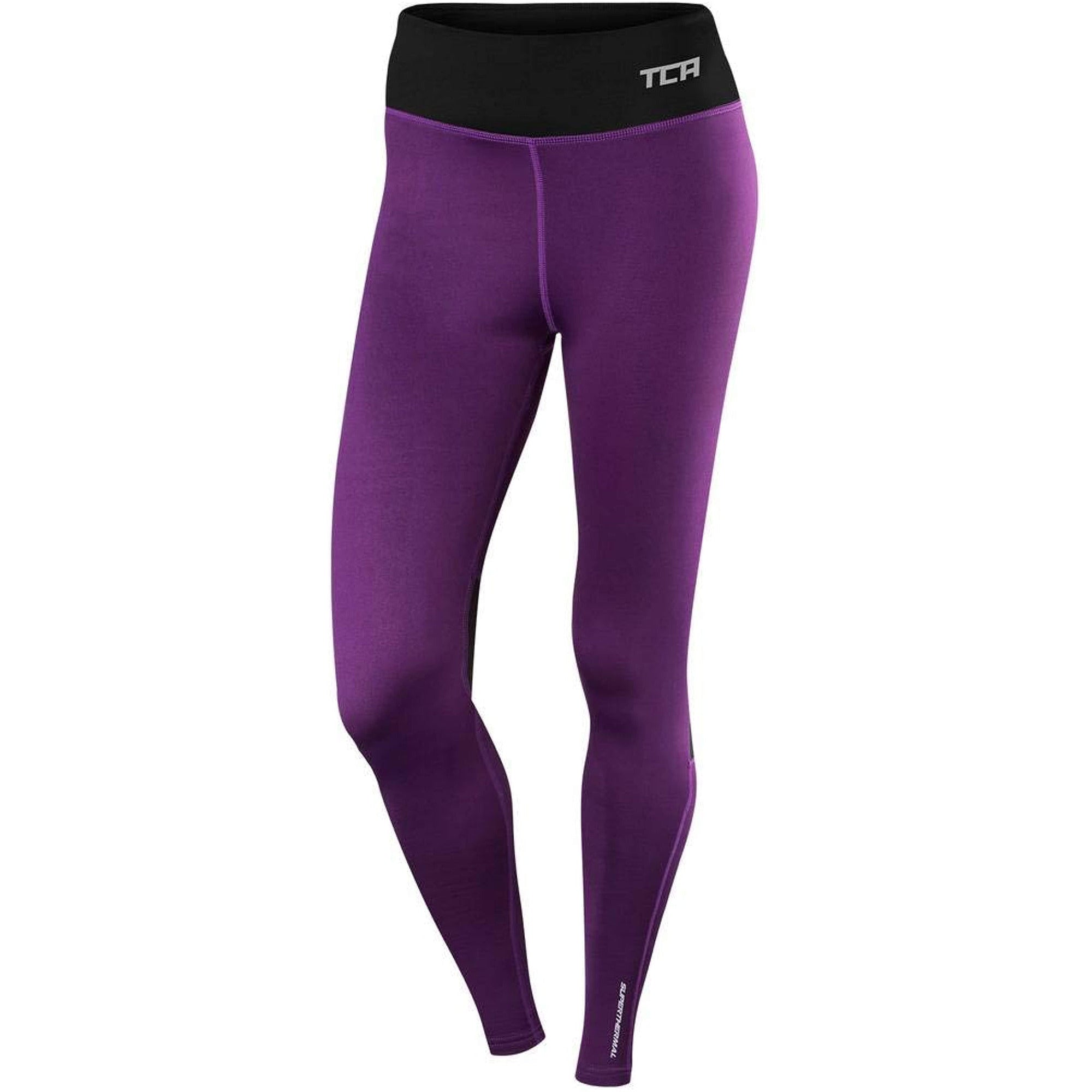 TCA SuperThermal Performance Womens Long Running Tights - Purple ...