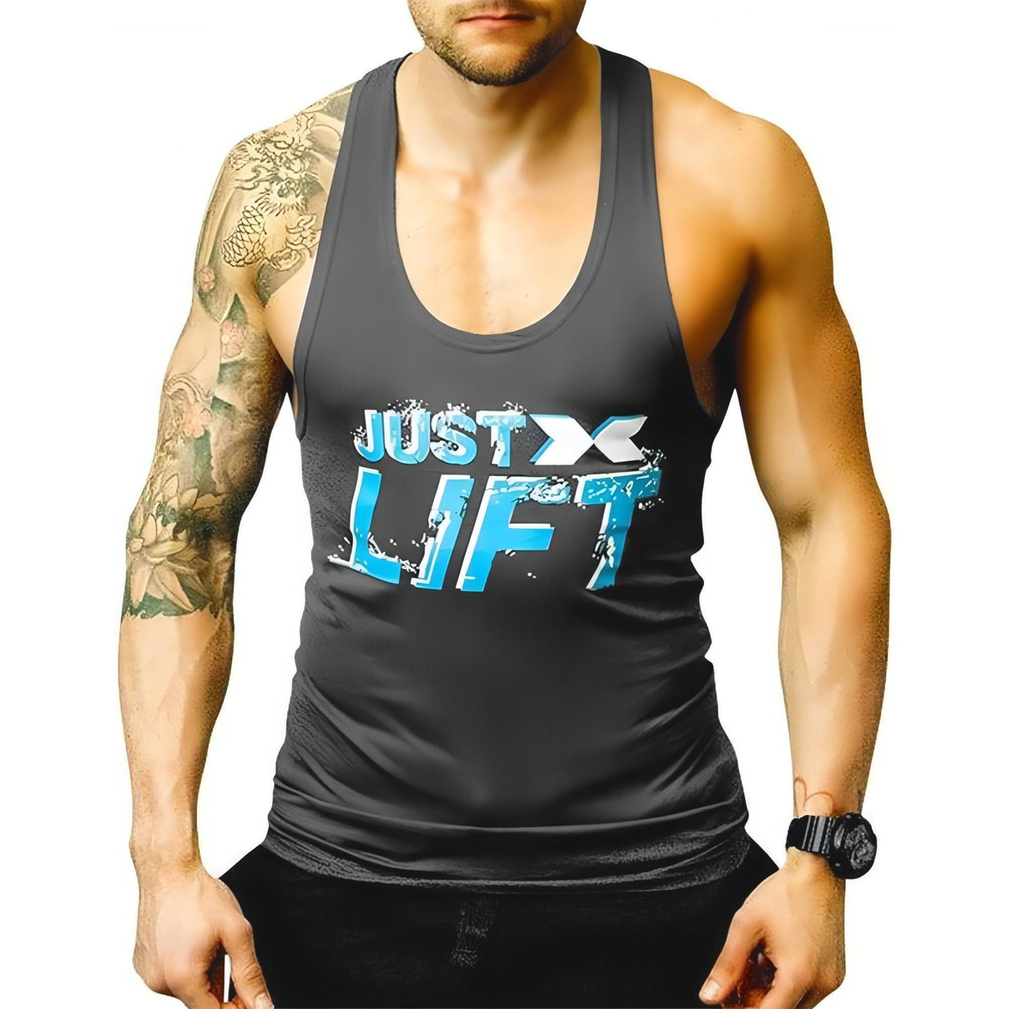 CoreX Fitness Just Lift Stringer Mens Training Vest - Grey – Start Fitness