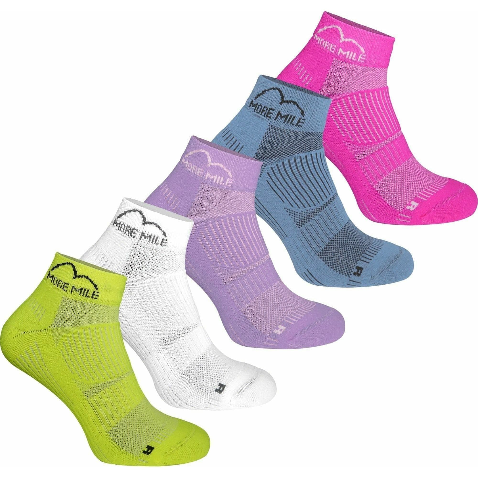 More Mile London 2.0 (5 Pack) Eco Friendly Running Socks - Multi ...