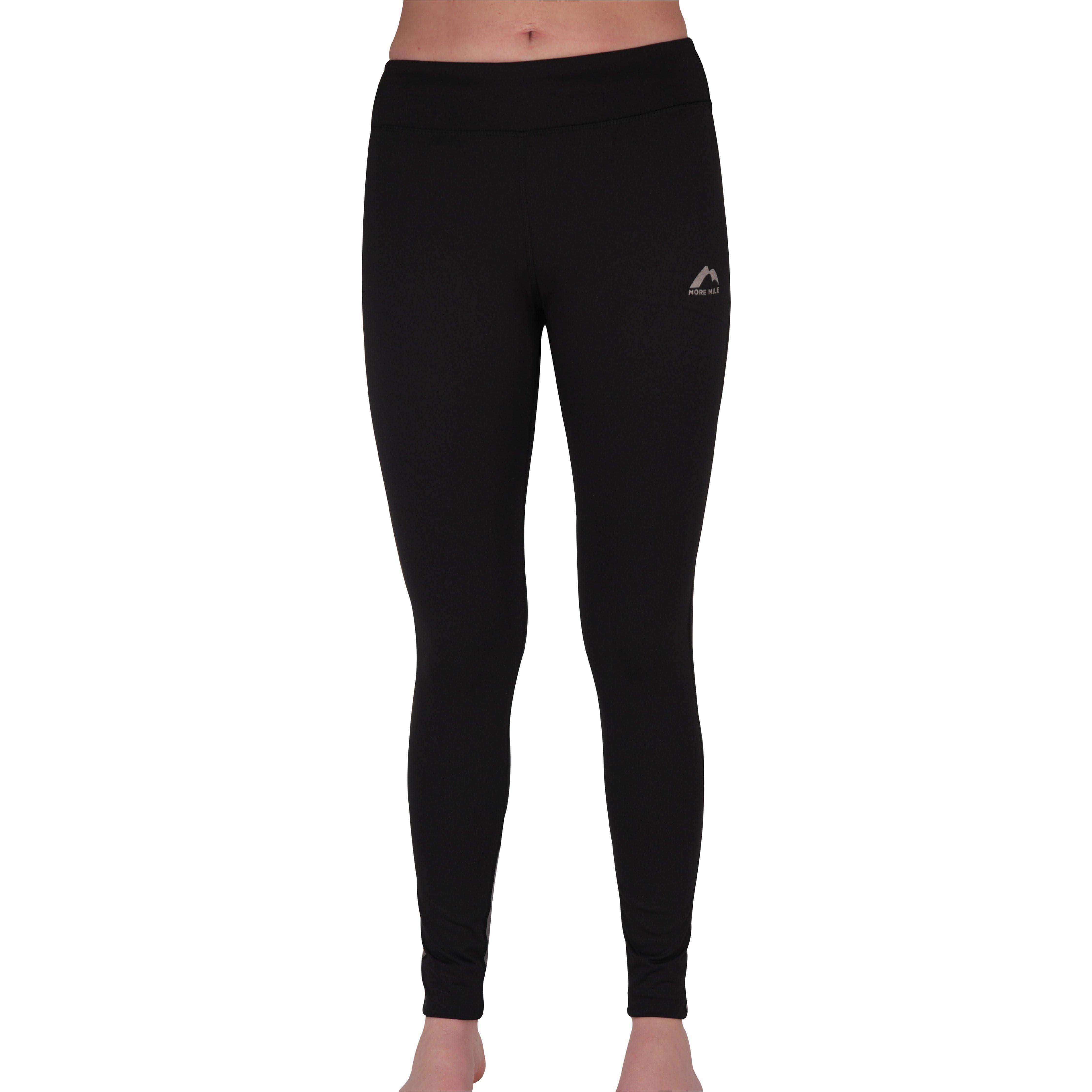 More Mile Power Womens Long Running Tights - Black – Start Fitness