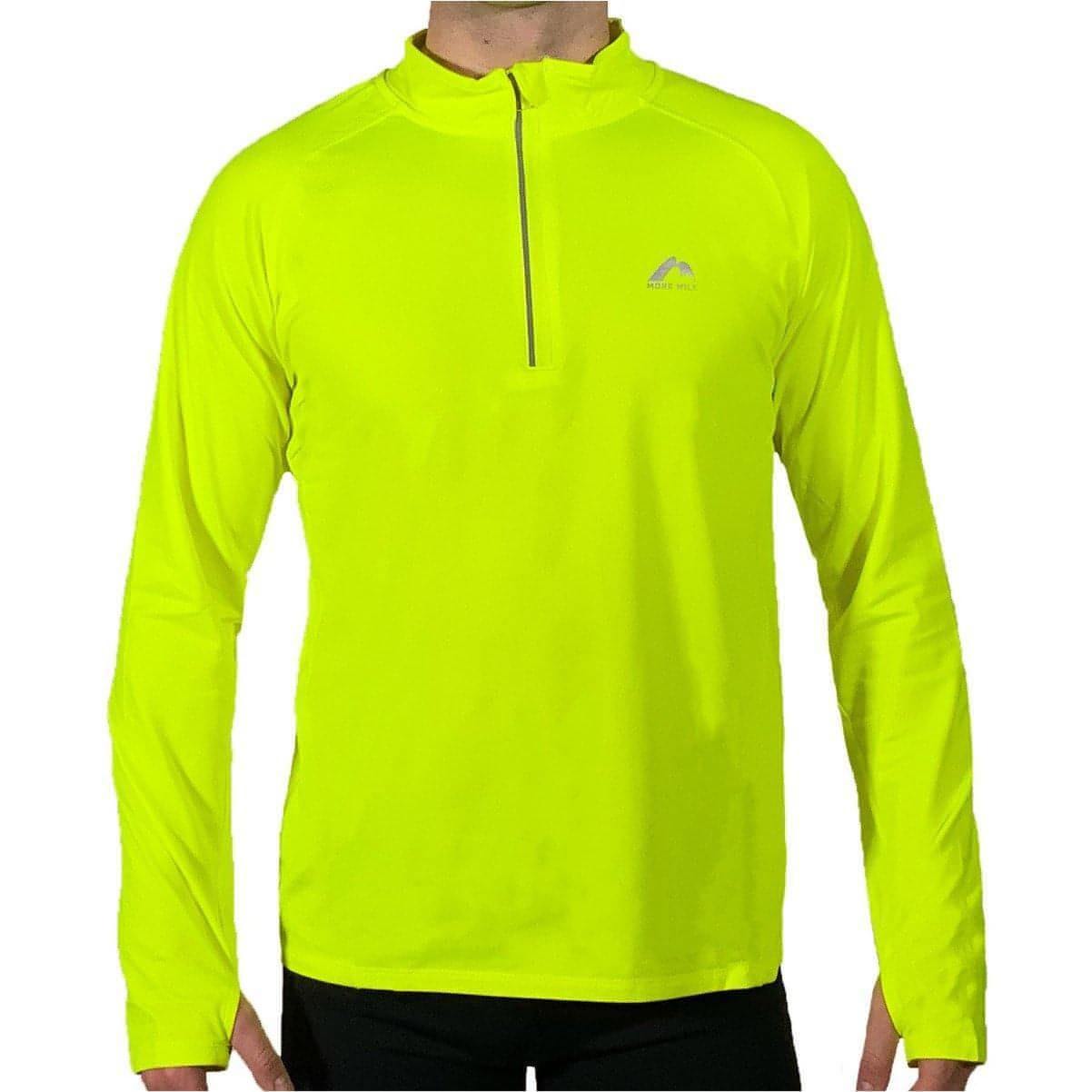 More Mile Vivid Half Zip Long Sleeve Mens Running Top - Yellow – Start ...