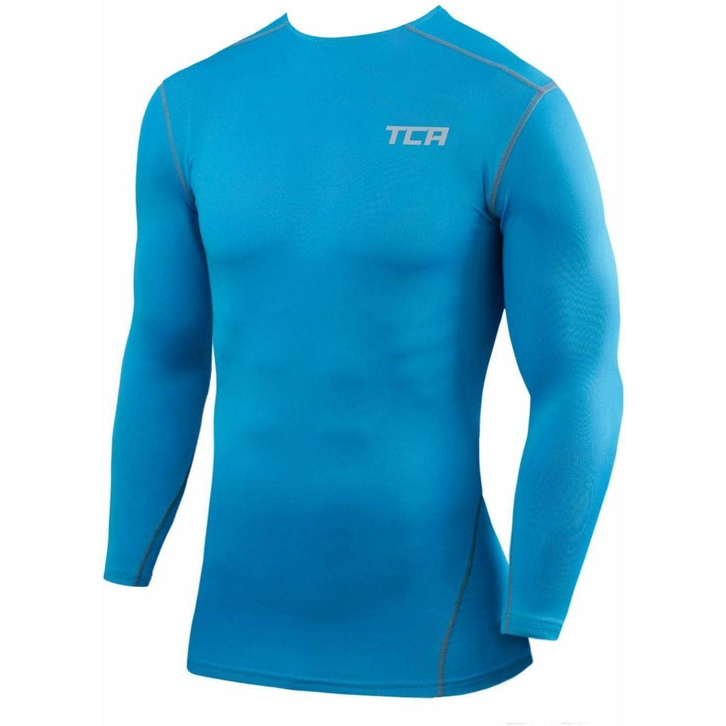 TCA Pro Performance Mens Long Sleeve Compression Top - Blue – Start Fitness