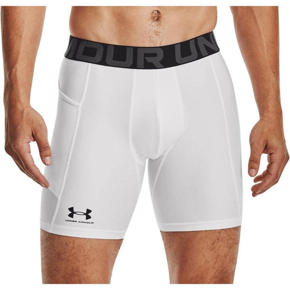 Under Armour HeatGear Mens Short Compression Tights - White – Start Fitness