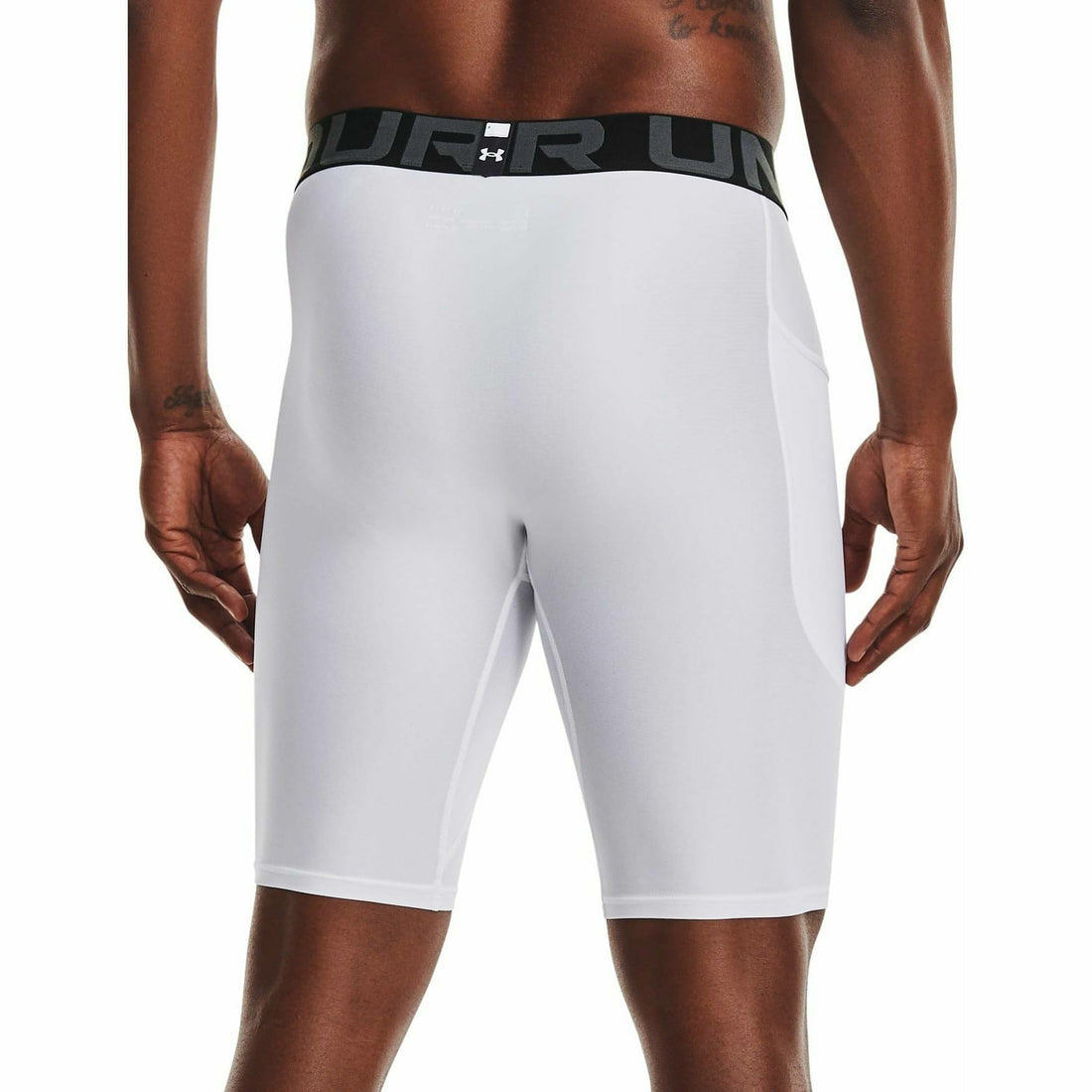 Under Armour HeatGear Pocket Long Mens Short Compression Tights - Whit ...